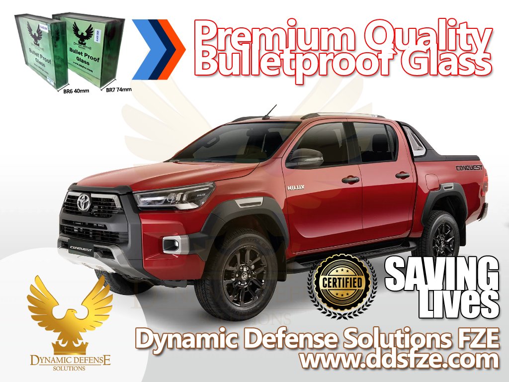 Bulletproof Glass for New Toyota Hilux Conquest 2021 Armored Pickup